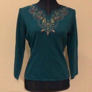 Carducci | Tops | Carducci Large Blouse With Beaded Work | Poshmark